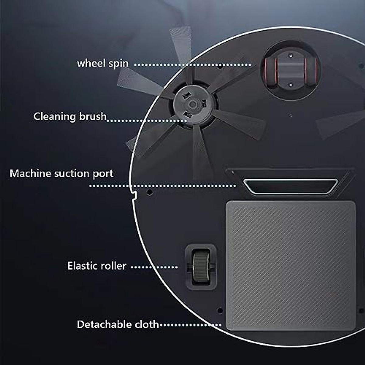 Robot Vacuum and Mop Combo, 3 in 1 Robotic Vacuum Cleaner with Watertank/Dustbin/Brush, Blocked by Hair, Remote/App, Ideal for Hard Floor/Pet (Black)