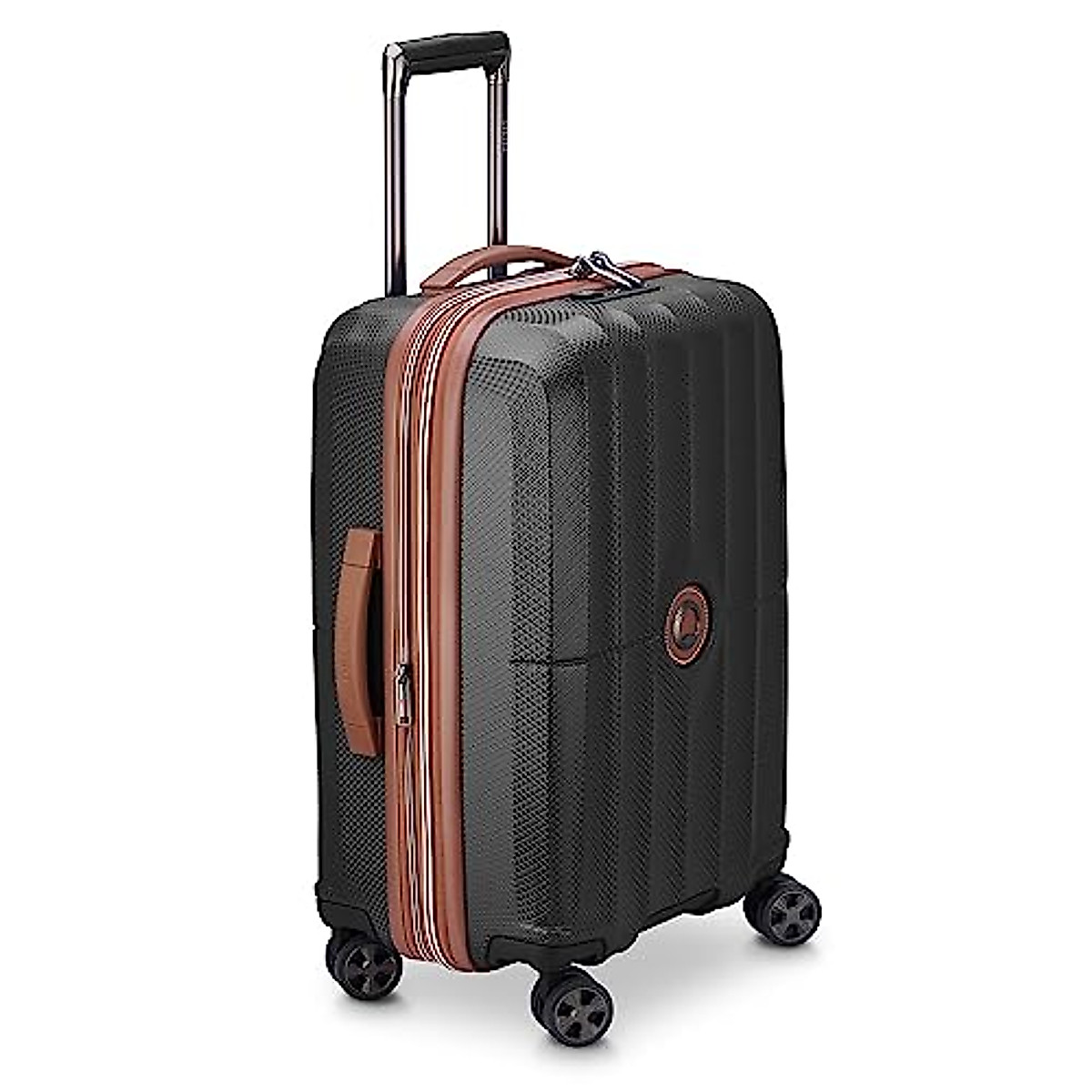 DELSEY Paris St. Tropez Hardside Expandable Luggage with Spinner Wheels, Black, Checked-Large 28 Inch