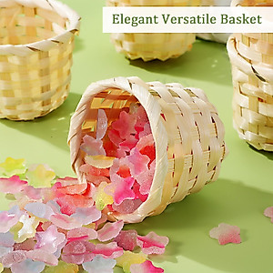 Amosfun 6pcs Mini Handwoven Bamboo Baskets Table Centerpieces Pen Pencil Cups Makeup Brush Storage 3 x 3 x 2.4 Inch