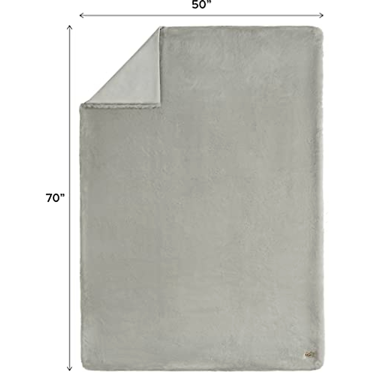 UGG 16800 Euphoria Plush Faux Fur Reversible Throw Blanket for Couch or Bed Luxury Hotel Style Blankets Machine Washable Easy Care Soft Throw Blanket for Bed or Living Room, 70 x 50-inch, Seal