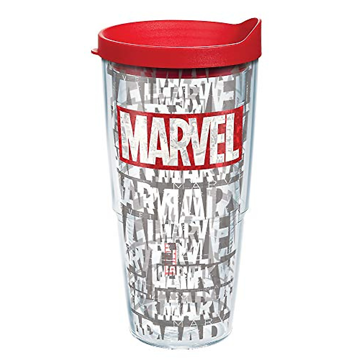 Tervis Marvel Made in USA Double Walled Insulated Tumbler Travel Cup Keeps Drinks Cold & Hot, 24oz, Logo