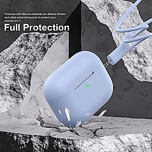 OULUOQI Compatible with AirPods Pro 2 Case 2023/2022, Soft Silicone Skin Cover Shock-Absorbing Protective Case Compatible with Apple AirPods Pro 2nd Generation Case [Front LED Visible]