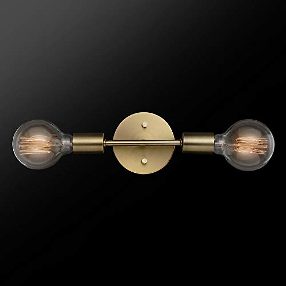 Globe Electric 51736 Alexandria 2-Light Reversable Vanity Light, Matte Brass, Gold