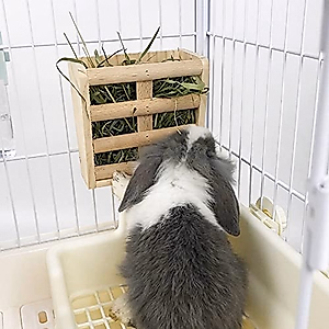 Zboro Rabbit Hay Feeding Rack Home Hand-made Food Dispenser Feeding Rack Bracket Cage Feeder For Rabbits Guinea Pigs Chinchillas-13551