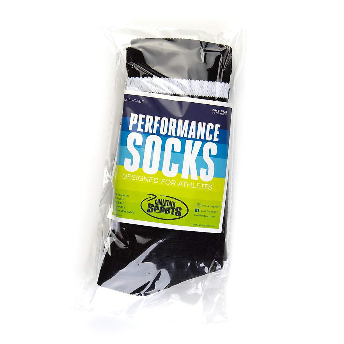 ChalkTalkSPORTS Volleyball Woven Mid-Calf Socks | Classic Ball | Black & White