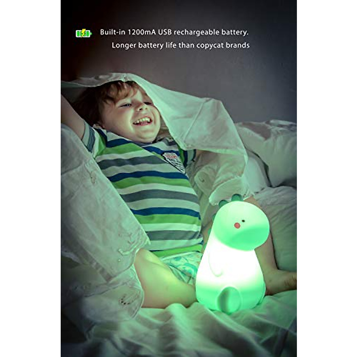REXY Dinosaur Night Light for Boys & Girls - Dinosaur Room Decor for Boys Night Light Baby Night Light Kids Toddler Boy Toys Dinosaur Toys for Kids 3 5 - Kids Room Decor (Usb rechargable)