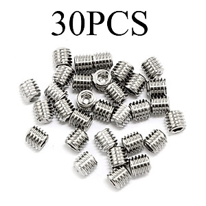 Pro Bamboo Kitchen Grub Screw 30PCS #10-32 X 3/16Inch Silver 304 Stainless Steel Cup Point Socket Set Screws
