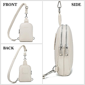 Haytijoe Small Crossbody Sling Bag for Women Travel Purses Anti Theft Cross Body Bag for Woman Fanny Packs(2-IN-1 Milky White)