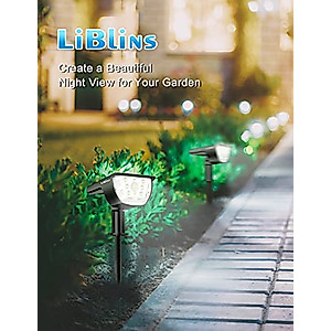 Solar Spotlights Outdoor [10 Pack/3 Lighting Modes], LiBlins Solar Light Outdoor IP67 Waterproof, Wireless Solar Landscape Spotlights, Wall & Ground Mounted for Yard Patio Pool Walkway Tree Decoration