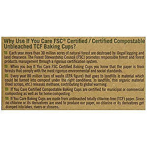 If You Care Unbleached Cupcake Liner Baking Cups - 24 Pack of 24-Count Boxes – Extra Large Jumbo Size - Made of Silicone Coated, Greaseproof Parchment Paper, Compostable Muffin Holders