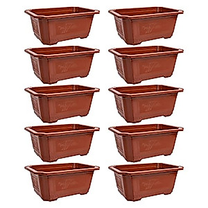 ERINGOGO Plants Decor 10 PCS Bonsai Training Pots, 12 Bonsai Planter Pot with Drainage Hole, Plastic Large Deep Flower Pot Plants Growing Pots for Nursery, Garden, Balcony Vintage Decor