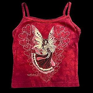 Harajuku Printed Y2K Tank Tops Floral Butterfly Pattern Sleeveless Crop Top Kawaii Casual Basic Streettwear