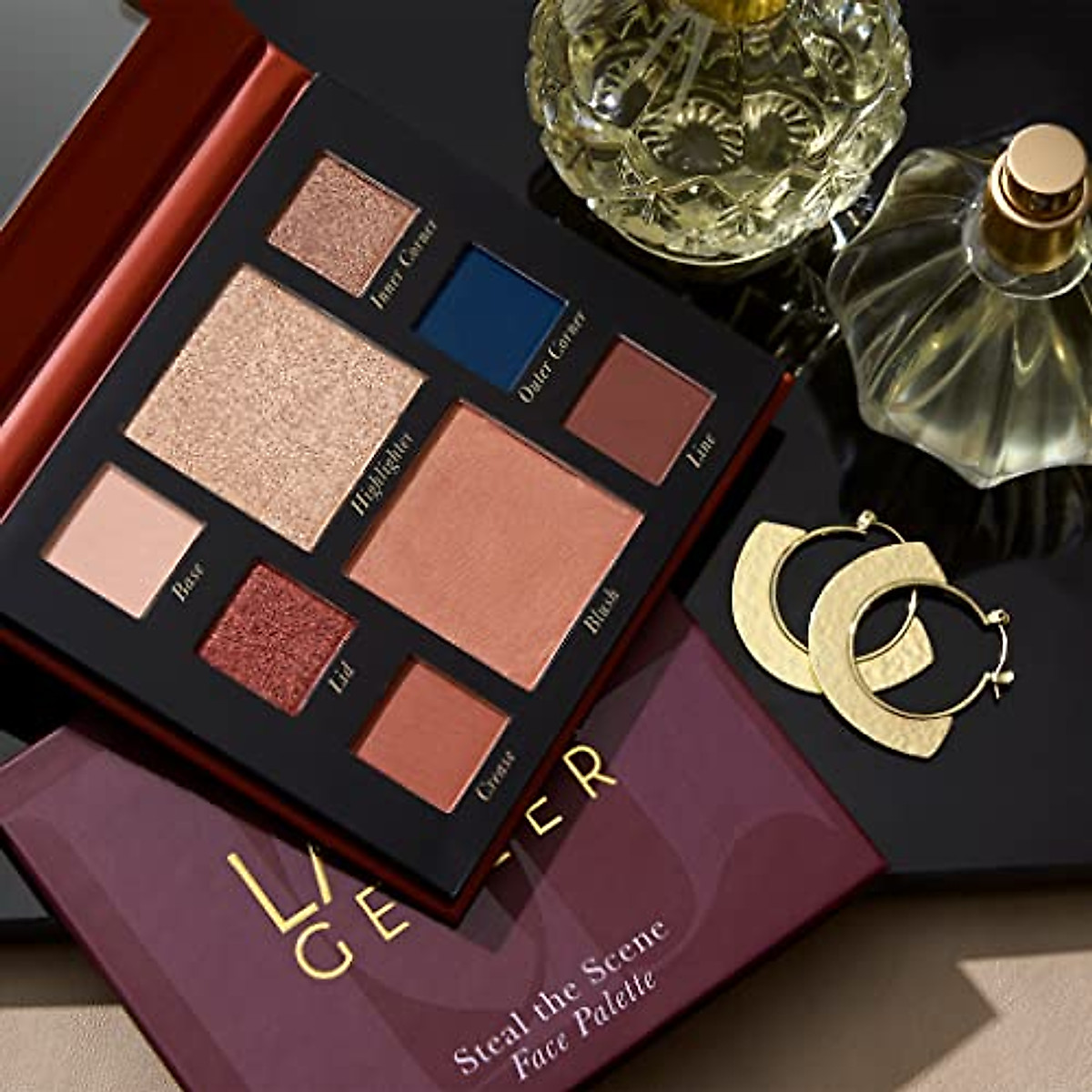 LAURA GELLER NEW YORK 2022 Annual Party in a Palette Set of 4 Curated Full Face Makeup Palettes, Includes Eyeshadow, Highlighter & Blush