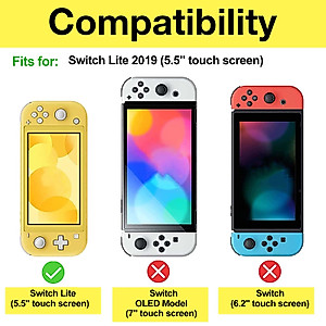 ProCase Protective Case for Nintendo Switch Lite with 2 Pack HD Clear Screen Protectors, Anti-Scratch Grip Case Shock-Absorption Soft TPU Cover for Full Protection and Ergonomic Design -Clear