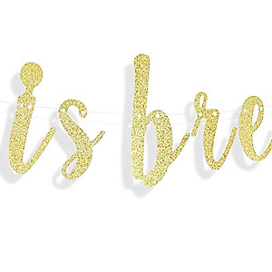 Love is Brewing Gold Glitter Bunting Banner Sweet Wedding Bridal Shower Engagement Coffee Tea Bar Beverage Table Sign Party Decoration - NO DIY REQUIRED