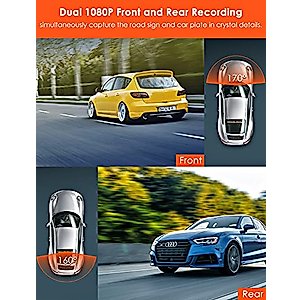 Vantrue S1 4K Dual Dash Cam, Front and Rear 1080P GPS Dash Camera for Trucks with 24 Hours Parking Mode, Enhanced Night Vision, Motion Detection, Super Capacitor, Single Front 60fps, Support 256GB Max