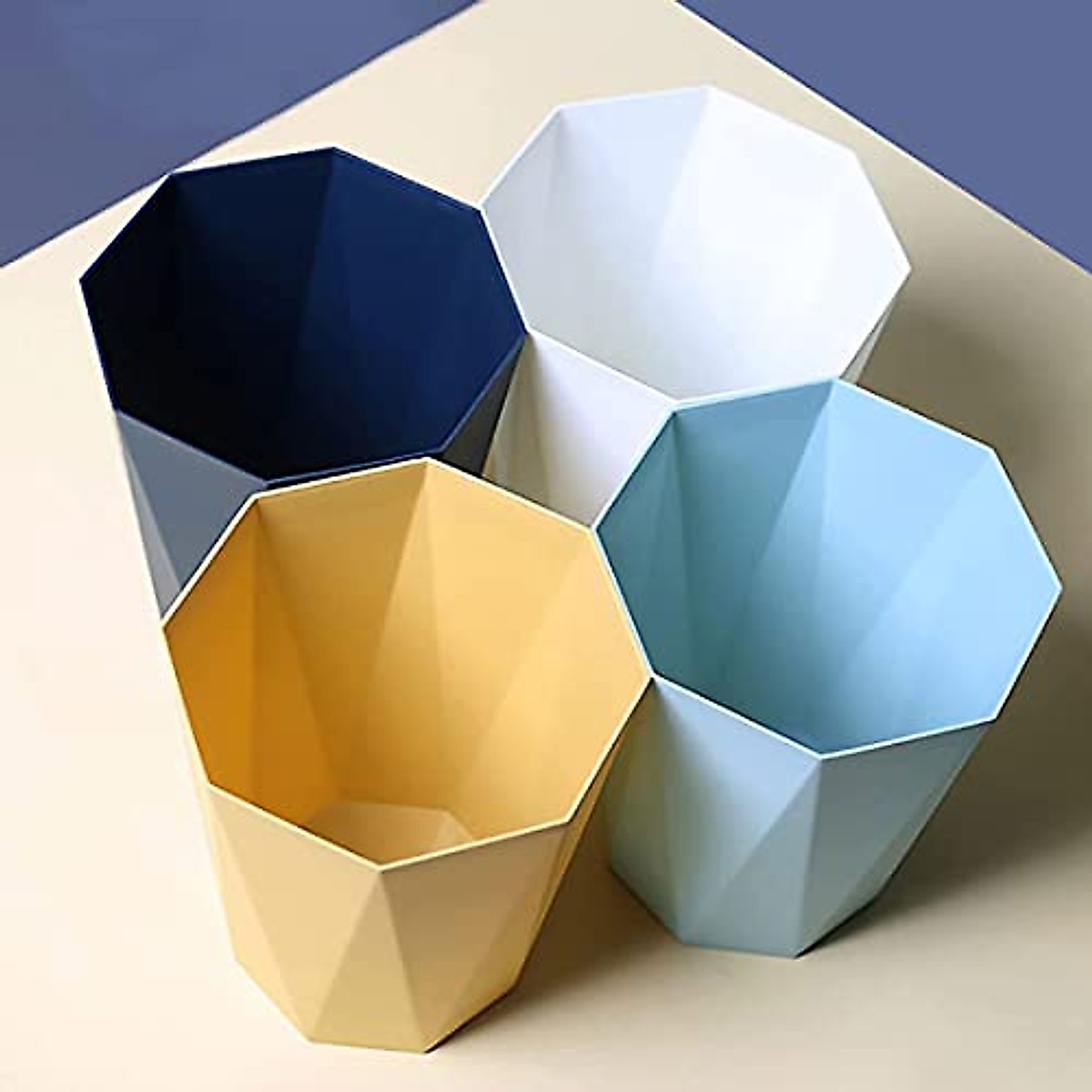 Heins Household Trash Can Plastic Commercial Waste Basket, Bedroom Storage Bucket, Garbage Bin for Bathroom Kitchen Countertop Under Sink (Mustard Yellow S)