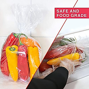 Bread Bags with Ties, Reusable, 100 Clear Bags and 100 Ties, Bread Bags For Homemade Bread And Bakery Loaf Adjustable Reusable (100)