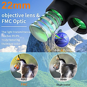PISEZ 30X60 Compact Binoculars for Adults and Kids，Lightweight Foldable Easy Focus Small Binoculars for Bird Watching Hunting Concert Traveling Theater Opera Sightseeing