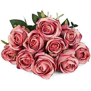 LuLuHouse Exoment Silk Rose Flower Artificial Roses with Long Stems for DIY Wedding Bouquets Centerpieces Bridal Shower Party Home Decor1