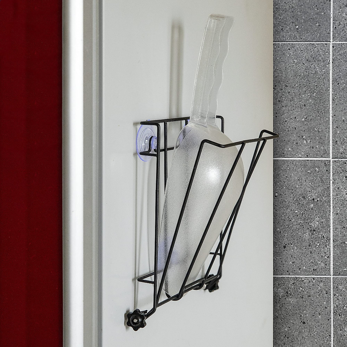 Ice Scoop Holder Foldable, Metal Heavy Duty Ice Maker Scoop Holder for Ice Maker Kitchen Freezer Bar Party Wedding, Large Capacity, Durable＆Easy Clean (Large)