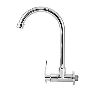 Wifehelper Household Kitchen Faucet Single Cold Wall-Mounted Faucet Tap G1/2in Rotate (Without Hose)