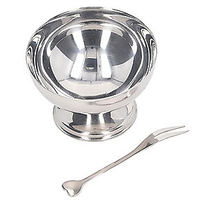 Milltrip Ice Cream Bowl, Stainless Steel Dessert Pudding Bowls, Sundae Salad Serving Dip Bowl, Trifle Tasting Bowls with Fork(#1)