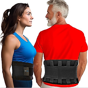 RiptGear Back Brace for Lower Back Pain Relief - Breathable Back Brace for Men and Women - Ideal for Lifting, Work, Sciatica, Herniated Disc, and Lumbar Support - Black, Small (Waist: 23"-27")