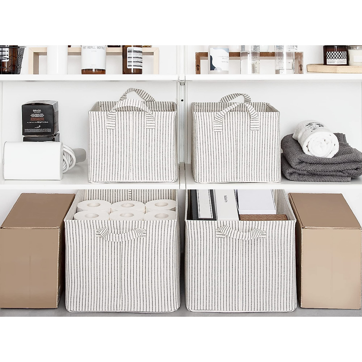 StorageWorks 2-Pack Narrow Storage Bins with 2-Pack Storage Bins