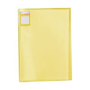 Puovez A4 Presentation Book Binder with Plastic Sleeves,Portfolio Clear Book Binder with 40 Pocket Clear Sleeves Protectors,A4 Display Book for School, Office,Business(Yellow)