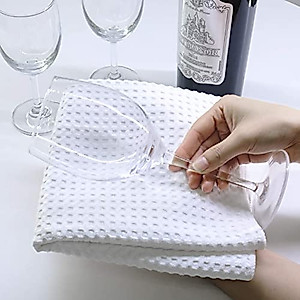ProHomTex Microfiber Kitchen Dish Hand Towels, Waffle Weave Set of 6 (16” x 28”) Highly Absorbent (White)