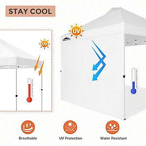EAGLE PEAK Sunwall/Sidewall for 10 x 10 ft Commercial Pop Up Canopy Tent MarketPlace Canopy only, 1 Sidewall, White