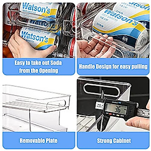 Refrigerator Soda Can Storage Box Coca Cola Double Layer Automatic Rolling Drink Box, Refrigerator Can Organizer Suitable for Fridge Kitchen Pantry Countertop, Camping,RVs