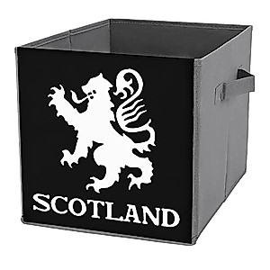 Lion Rampant Scotland Scottish Canvas Collapsible Storage Bins Cube Organizer Baskets with Handles for Home Office Car