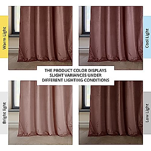 HPD Half Price Drapes Heritage Plush Velvet Curtains 96 Inches Long Room Darkening Curtains for Bedroom & Living Room 50W x 96L, (1 Panel), Wild Rose