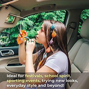 HALLY Shade Stix | Orange | Temporary Hair Color for Kids & Adults | Ditch Messy Hair Spray Paint Chalk Wax & Gel | One-Day Wash-Out Hair Dye | Washable Safe | Orange Hair Makeup for Boys Girls