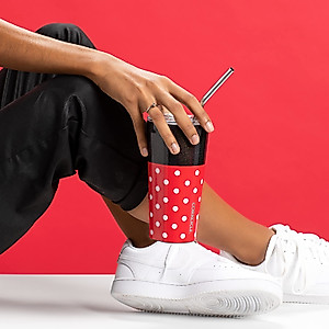 Corkcicle Disney Minnie Travel Tumbler, Insulated Water Bottle with Lid, Spill Proof for Wine, Coffee, Tea, and Hot Cocoa,Polka Dot Red, 16 oz