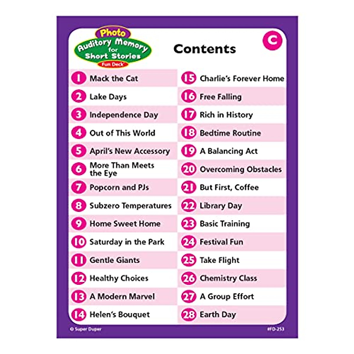 Super Duper Publications | Photo Auditory Memory for Short Stories Fun Deck Flash Cards | Educational Learning Resource for Children