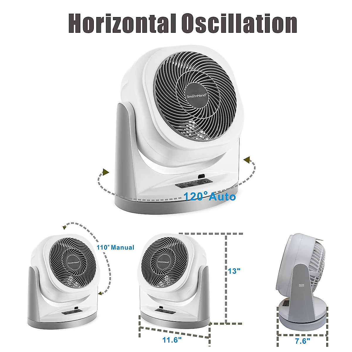 Smart Fan, Alexa Fan, WiFi Air Circulator Fan, Alexa Google Siri Voice Control Oscillating Fan, Room Fan Desk Fans for Bedroom, Floor Fans for Home, Quiet Electric Rotating Table Small Desk Fan, Smart Fan 2.4G WiFi Only (no 5G WiFi)