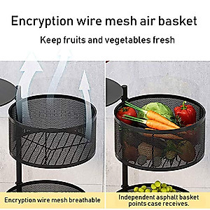 VAST Round Layered Shelf Storage Rack Kitchen Rotating Vegetable Rack Floor-Standing Multi-Layer Kitchen Storage Rack Household Storage Shelf for Kitchen Living Room(Size:5f)