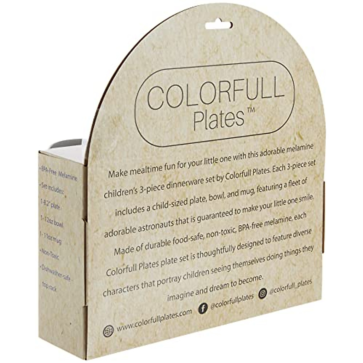 Colorfull Plates 3 Piece Kids Dinnerware Set, Space Themed, BPA-Free Melamine, Multicolor, Toddler Feeding Set