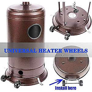 Universal Patio Heater Wheel Kit-Easy to Move/Install-Gas Patio Heater Replacement Universal Movable Wheel, Patio Heater Parts Outdoor Umbrella Gas Heater Wheel