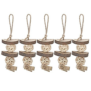 SYH&AQYE 5Pcs Bird Chewing Toys Bird Beak Grinding Stone for Parrots/Hamsters and Other Rodents Cage Hanging Bird Biting String Pet Accessory