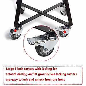 Rolling Cart for Kamado Joe Junior Accessories,Kamado Joe Rolling Nest with Heavy Duty Locking Caster Wheels Powder Coated Steel Rolling Outdoor Cart for Kamado Joe Junior Grill Stand