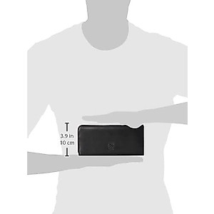 Sanrio Hello Kitty No.87062 Women's Wallet, Genuine Leather, Cowhide Leather, Long Wallet, Large Capacity, Thin, Long, Holds a Lot of Items, Ribbon Motif, L-Shaped Zipper, Long Wallet, Black