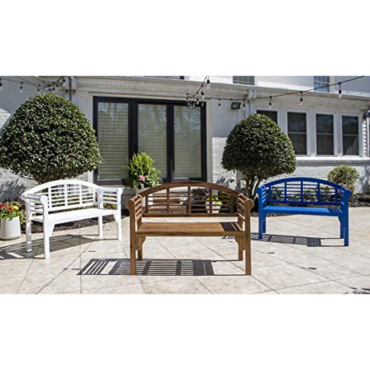 Decor Therapy Terra Wood Outdoor Bench, White
