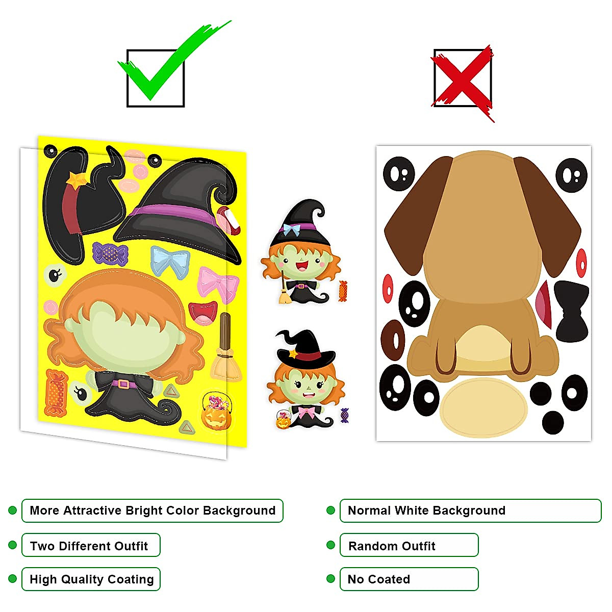 48 Pcs Make Your Own Halloween Sticker Sheets for Kids Home Classroom Party Favor Games Art Craft School Rewards