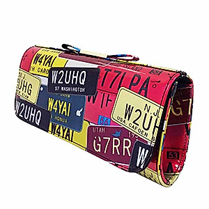 JNB License Plate Faux Patent Leather Clutch with Bow, Silver