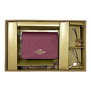 COACH Boxed Mini Wallet on Chain in Black Cherry