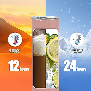 FECBK 20 oz Sublimation Tumblers Bulk 10 Pack Straight Skinny Tumblers Blanks with Lids and Straws Double Wall Stainless Steel Sublimation Tumbler Cups, Individually Box, Diy Gift, Macaron Color